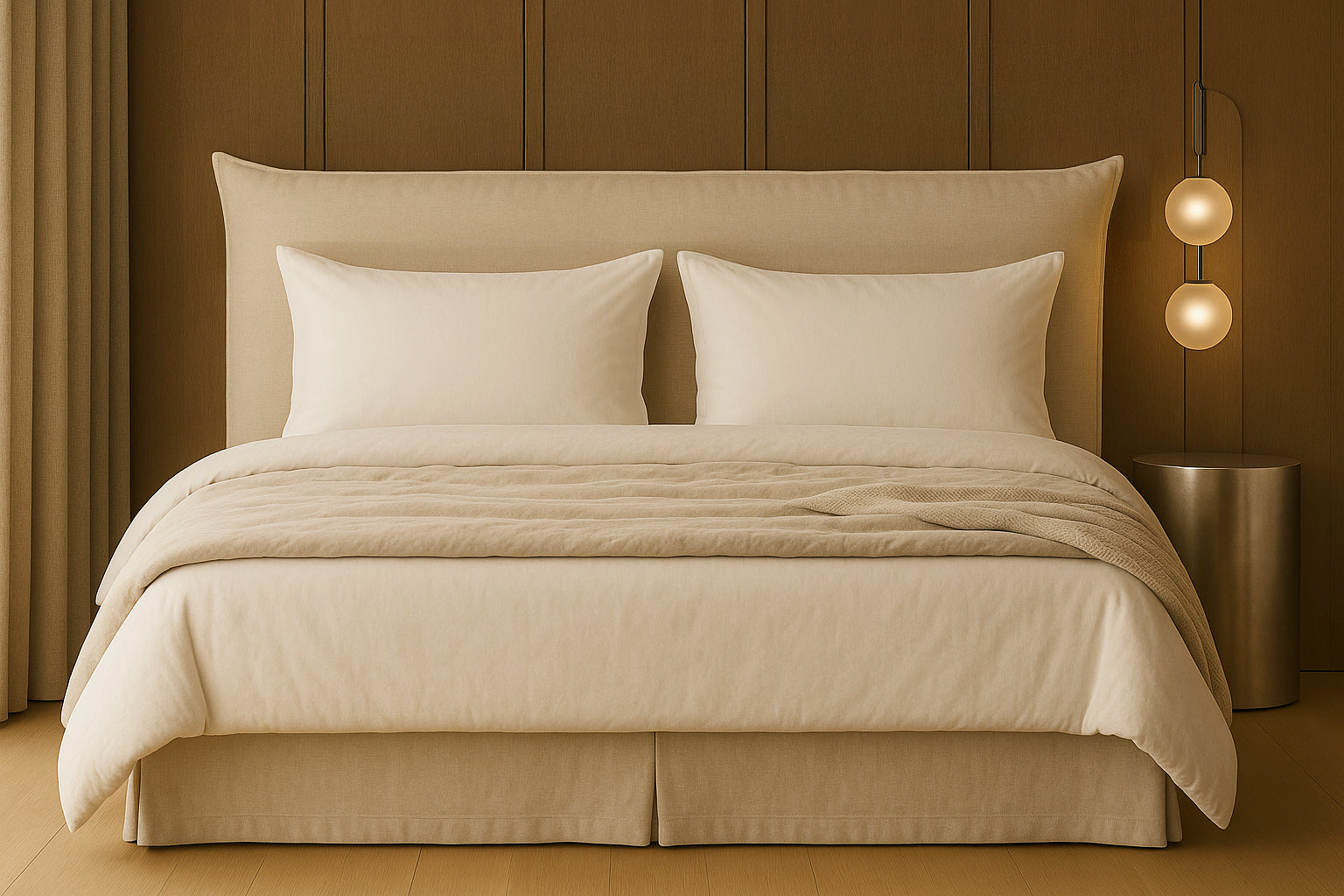 Pillowy Linen Upholstered Slipcover Bedhead | Hill Furnishings